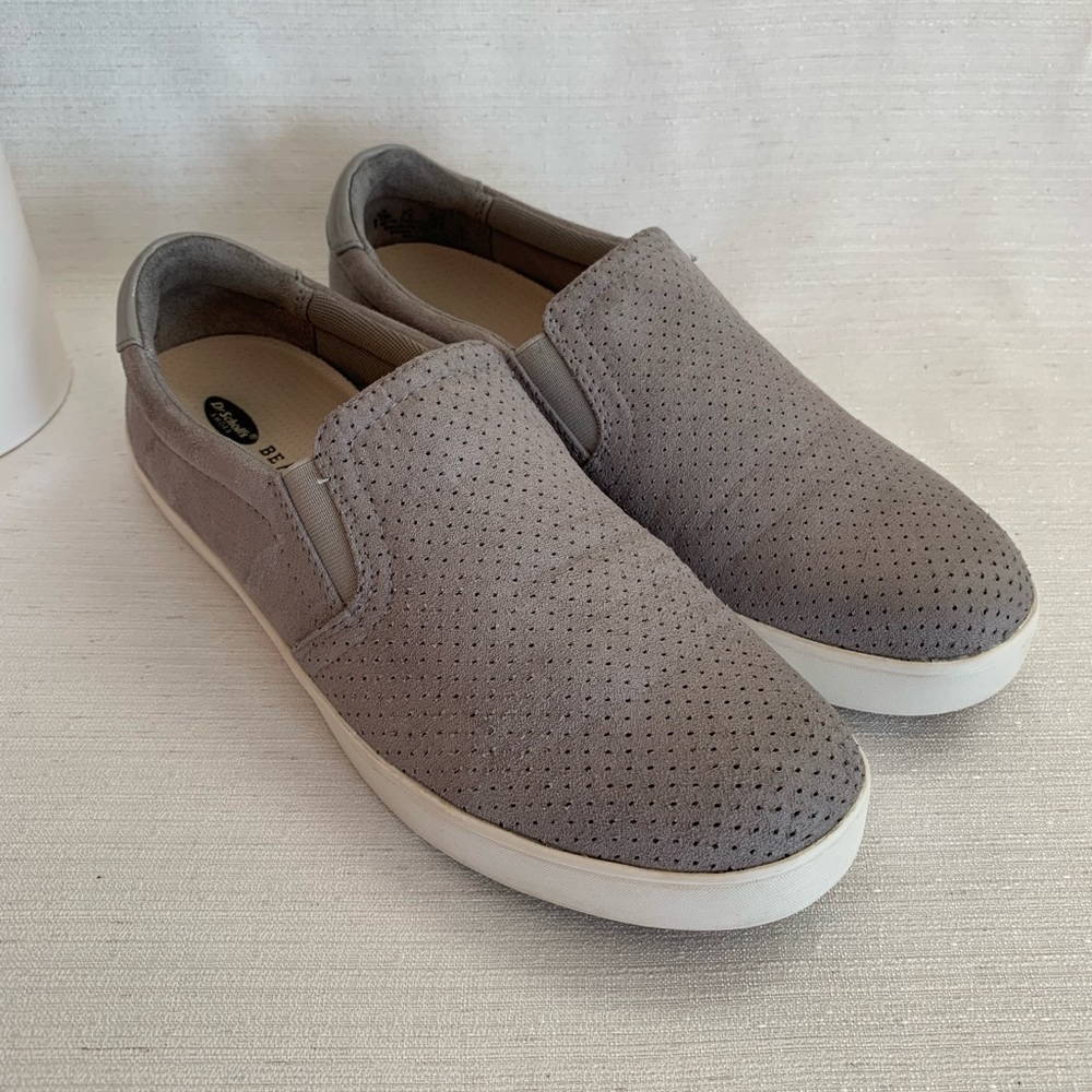 Dr. Scholl’s Madison Light Gray Perforated Microsuede… - Gem